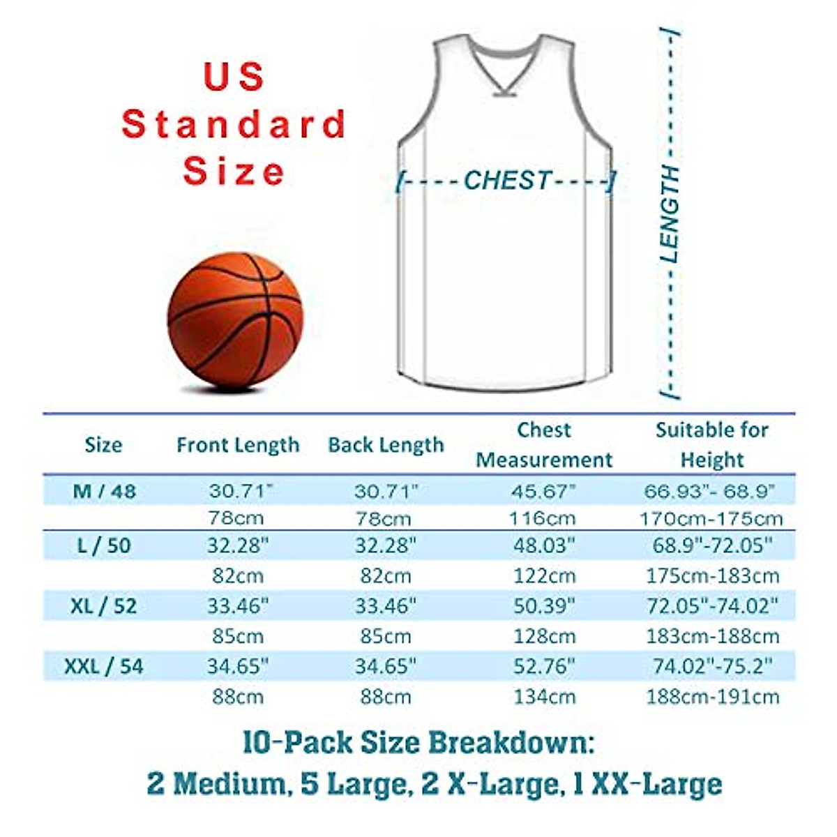 Liberty Imports 10 Pack - Reversible Men's Mesh Performance Athletic Basketball Jerseys - Adult Team Sports Bulk (Blue/White)