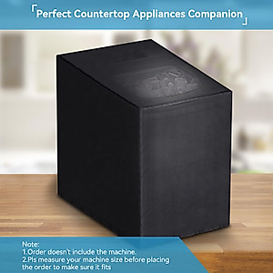 PASONIKA Ice Maker Cover, Waterproof Countertop Appliances Ice Machine Cover, Home Garage Office Universal Appliances Dust Resistant Protector, Black