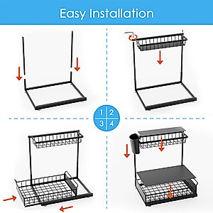 Gracenal Under Sink Organizer, Kitchen Organizers and Storage 1 Pack, L-Shaped 2-Tier Bathroom Storage, Upgraded Pull Out Cabinet Organizer, Gifts for Women Mom as Kitchen Organization and Storage