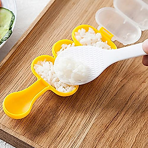Rice Ball Mould Shaker Onigiri Mold Ball Shaped Kitchen Tools Shakers for Shake DIY Lunch with a Mini Rice Paddle (Blue)