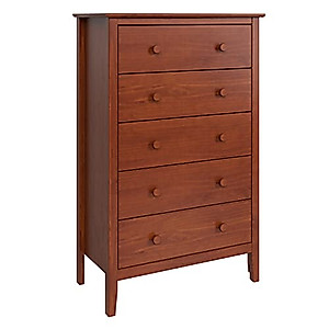ADEPTUS Wooden Dresser, 5, Pecan