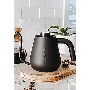 Soma Stainless Steel Gooseneck Coffee & Tea Kettle, Black, 1 Liter, Stovetop