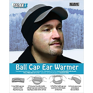 Hot Headz Polarex Ball Cap Ear Warmer, Black, One Size