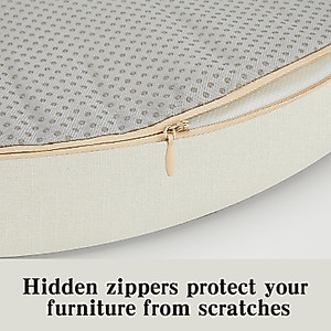 EzKamfort Chair Cushions for Kitchen Chairs - Memory Foam Chair Pads and Cushions Set of 4, Non Slip Chair Pads Cushion with Ties, Indoor Chair Cushion Dining Room Chair Pads Seat Cushion Dining Chair