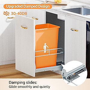 RUNMI Pull Out Trash Can Under Cabinet with Soft-Close Slides,Garbage Can Not Included,Heavy Duty Under Sink Trash Can Kit for Kitchen, Requires Minimum Cabinets Opening 12" W X 18" D