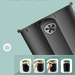 WPYYI Black White Bedroom Marble Trash Can Kitchen Cute Bathroom Bucket Garbage Bin ( Color : D , Size : 12L )