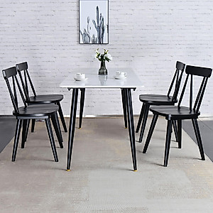 DUHOME Black Dining Chairs Set of 2,Wood Kitchen Chairs for Dining Room,Farmhouse,Rubberwood