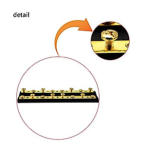 ZOOKOTO 8 Circuit Junction Block,32V DC 60A Dual Brass Bus Bar with Sixteen 8-32 Screw Terminals