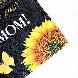 Durio Mom Blanket Soft Mothers Day Blanket Flannel Warm Blankets for Mom for Mom to Mom (Sunflower) 80" x 60"