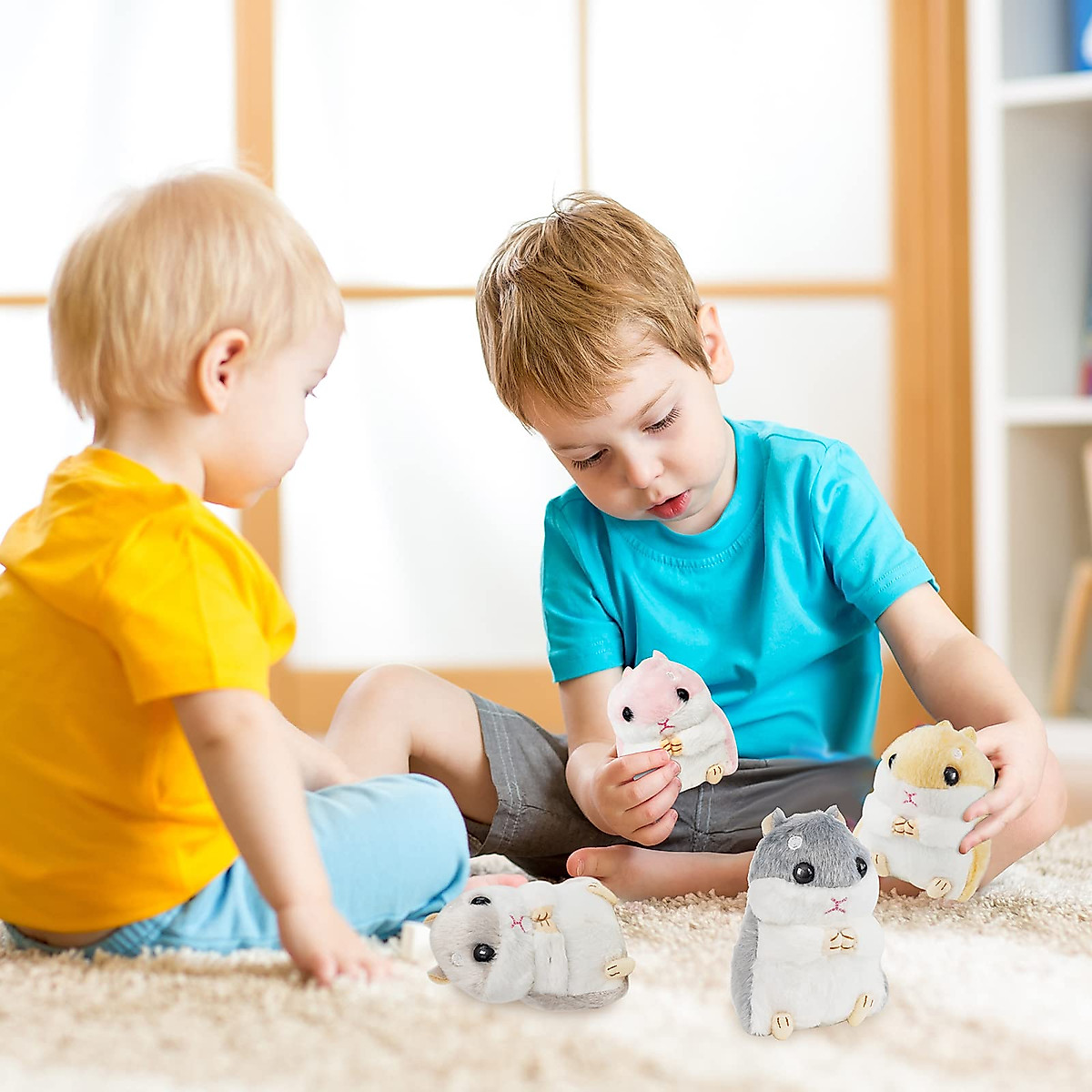 12 Pieces Cute Hamster Stuffed Animal Bulk Hamsters Plush Toy Small Stuffed Doll with Chain for Kid Boy Girl Party Favors Goodie Bag Fillers Carnival Prizes Birthday Gift, 4 Inches (Lovely Style)