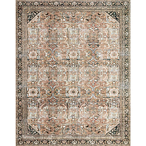 Loloi II Wynter Collection WYN-02 Auburn/Multi 5'-0" x 7'-6", 13" Thick, Area Rug, Soft, Durable, Printed, Vintage Inspired, Low Pile, Non-Shedding, Easy Clean, Living Room Rug