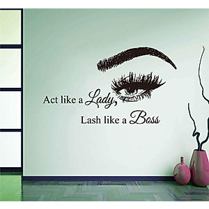 DXLING Beauty Salon Quote Wall Decal Stickers Make Up Store Home Decoration Murals LC705 (Black)