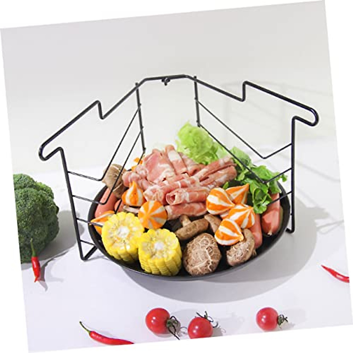 Cabilock Roasting Pan Food Platter Tray Display Dish Display Stand Pizza Pan Rest Food Plate Rack Oven Rack for Baking Hot Pot Serving Rack Pizza Plate Dish Rack Iron Vegetable Cold Dish
