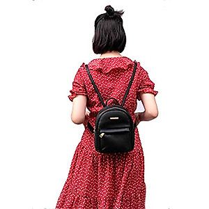 LA DEARCHUU Mini Backpack Purse for Women Litchi Grain Small Leather Backpack Fashion Casual Mini Daypack Backpack for Teen Girls Black