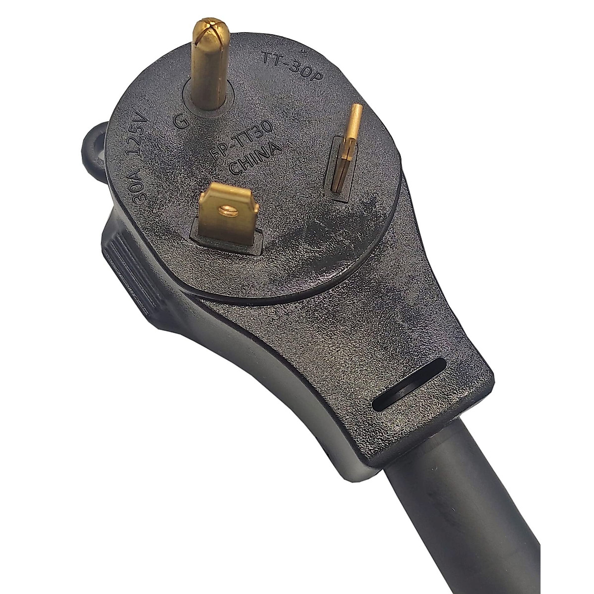 Fullsky FC-EVTT45 Male Generator RV 3 Prong Plug to Female 4 Prong 14-50R Receptacle 3 Prong to 4 Prong EV Charge Adapter Cord NEMA TT-30P to 14-50R 30A to 50A Output 30Amp 125Volt(Only for EV use)