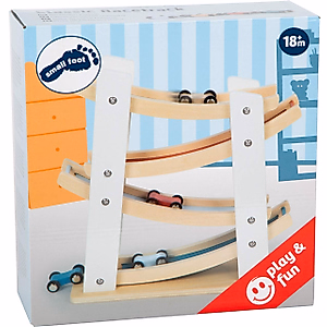 small foot wooden toys Car Ramp Racing Playset Designed for Children Aged 18+ Months, Multi