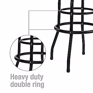 WORKPRO W112003 Garage Shop Stool, Heavy-Duty Steel Construction Garage Stool, Swivel Cushion Seat, Black Powder Coated Legs & Footrest (Single Pack)