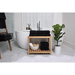 COTTON CRAFT Hotel Spa Luxury Bath Sheet - 2 Pack - Oversized Extra Large 40 x 80 - Heavyweight 700 GSM 2 Ply Ringspun Cotton - Soft Absorbent Everyday Use Home Bath Easy Care Towel Set - Black