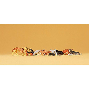 Dogs & Cats (12) HO Scale Preiser Models