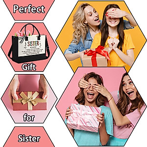 BackURyear Sister Birthday Gifts, Friendship Gifts for Sister, Thank You Gifts for Sister, Sister Tote Bag Gifts, Sister Graduation Gifts, Sis Gifts/Christmas Gifts for Sister