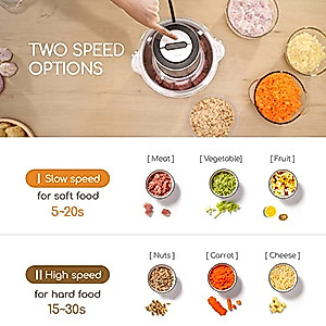 Aigostar 8-Cup Food Processor, Electric Food Chopper with 1.8L Stainless Steel Bowl for Garlic, Meat, Vegetables, Fruits and Nuts, Onion Chopper for Dicing, Mincing, and Puree, 300W(1)