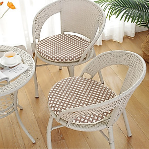 ILMF Round Cotton Seat Cushion, Removable Washable Non Slip Backing Chair Pad Ultra Soft Comfortable Breathable Chair Cushion Booster Cushion for Bedroom Living Room Patio (G Diameter:35cm(14in))