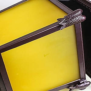 MODEBHD European Glass Lantern Column Lamp Post Lamp Chinese Outdoor Garden Lamps Wall Lamp Waterproof Home Villa Wall Pillar Street Light E27 Decoration Table Light, 23cm* 37cm