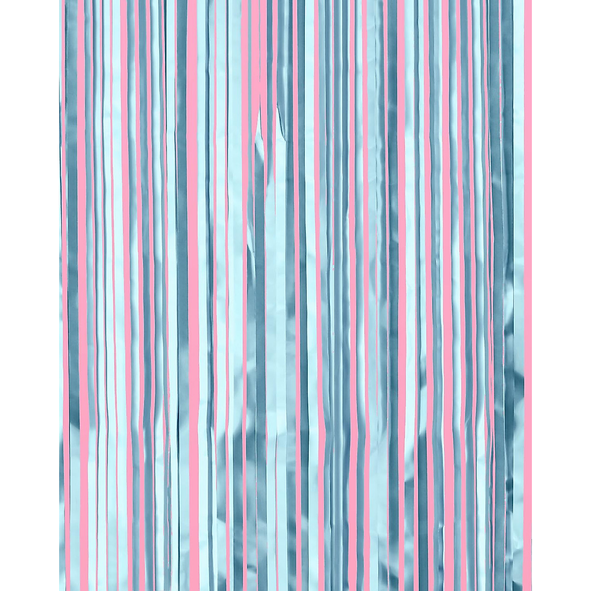 xo, Fetti Party Decorations Matte Blue Fringe Foil Curtain - Set of 2 | Bachelorette Bridal Shower Backdrop, Wedding, Birthday Photo Booth