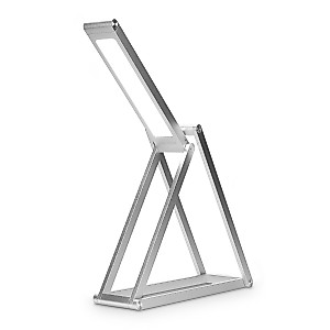 kwmobile Foldable LED Desk Lamp - Folding Portable USB Table Light with 3 Brightness Settings - for Home, Reading, Studying, Work, Travel - Silver
