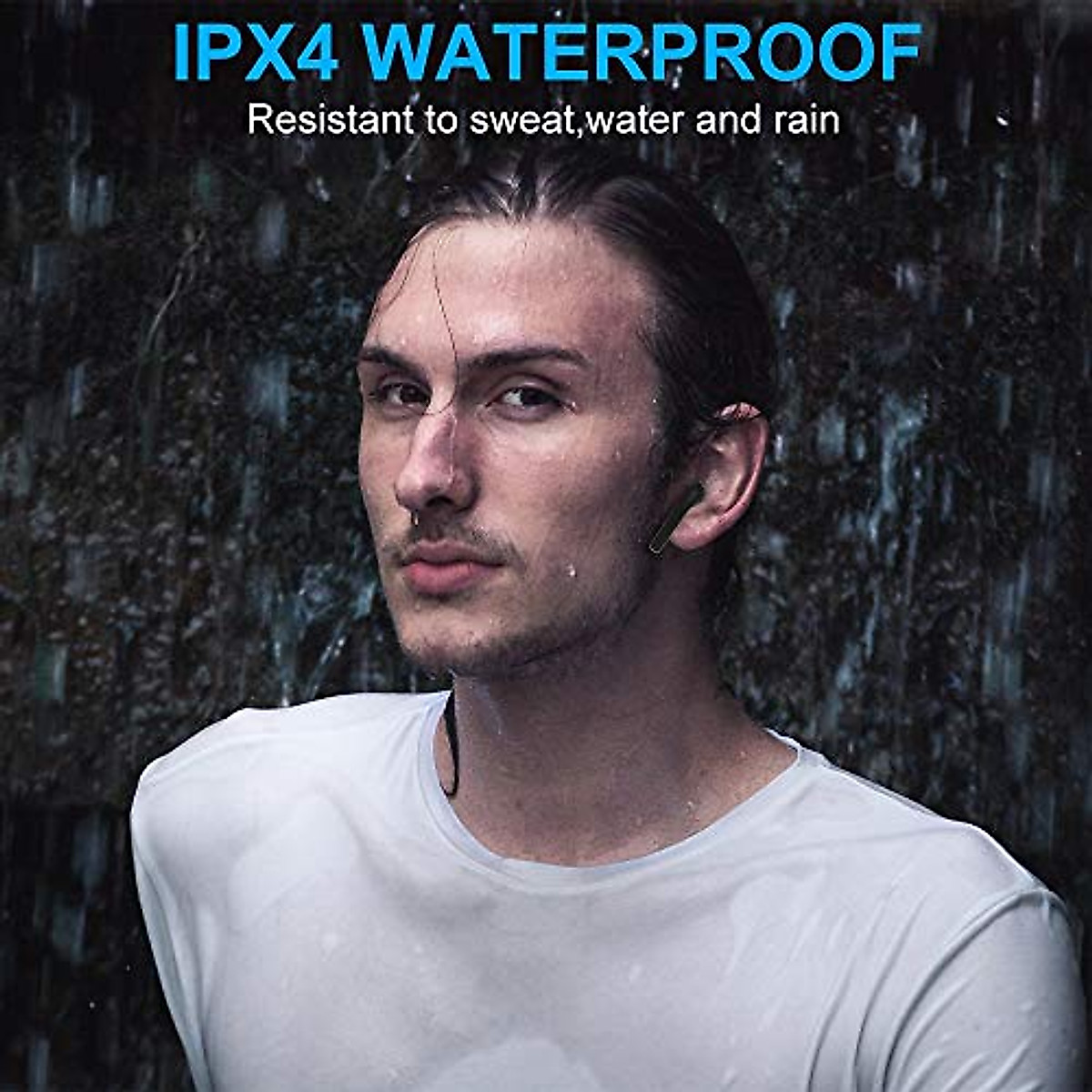 Wireless Earbuds Bluetooth 5.0 Headphones Touch Control in-Ear Wireless Earphones with Charging Case Microphone Noise Cancelling Deep Bass Waterproof Headset for Android iOS iPhone Samsung Black