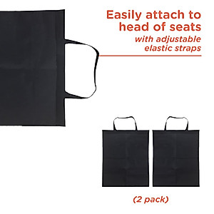 Nuby Kids Kick Mats- Back Seat Protectors with Storage Compartment: Black, 2 Pack