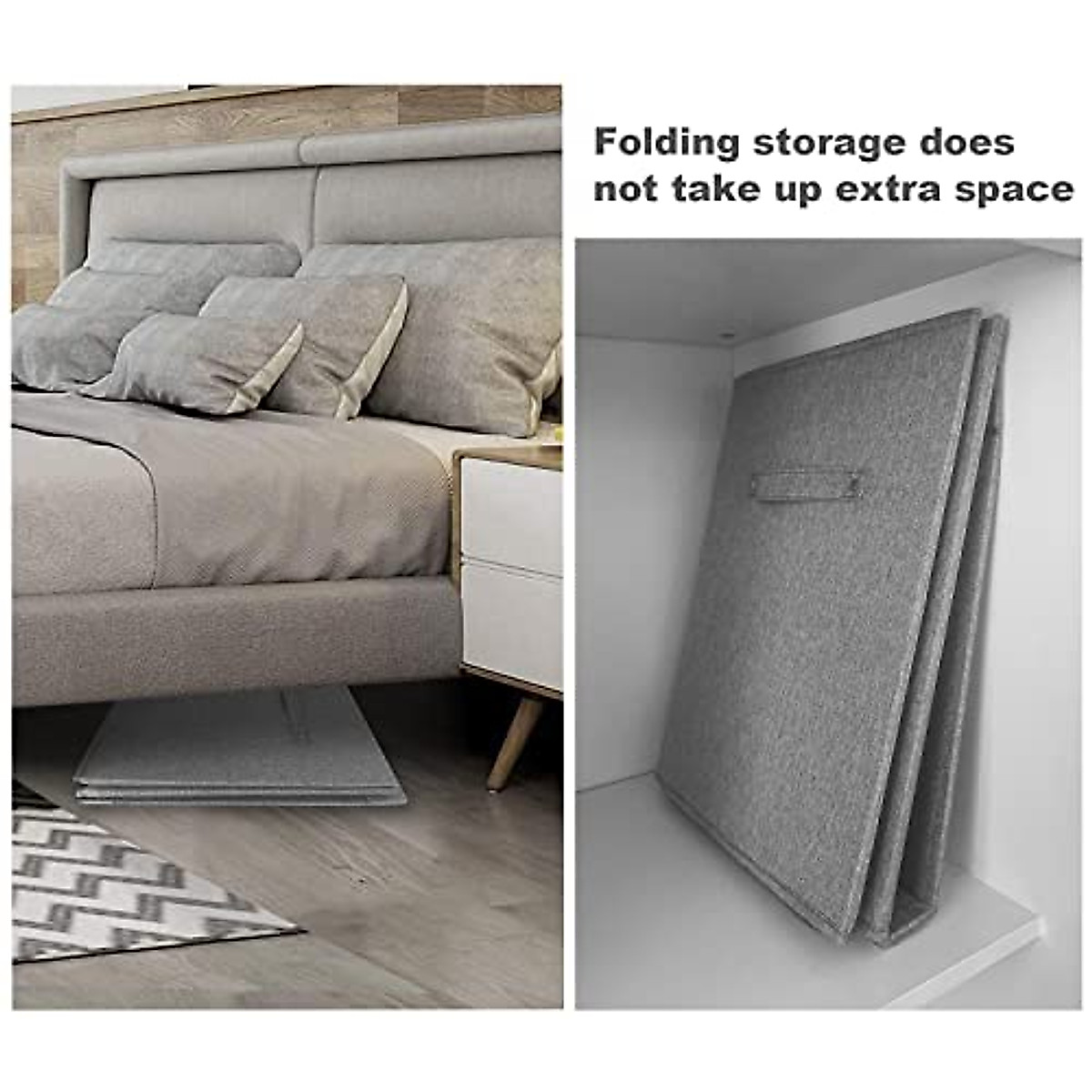 VERONLY Toy Box Chest Organizer for Boys Girls,Kids Large Collapsible Storage Bin Container with Oxford Fabric Flip-Top Lid & Handles for Clothes,Blanket,Nursery,Playroom,Bedroom,Stuffed Animals 25” x 13 “x 16”(Light Grey)