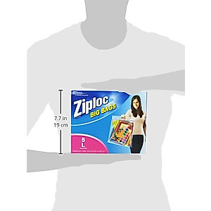 Ziploc Big Bags Clothes and Blanket Storage Bags for Closet Organization, Protects from Moisture, Large, 5 Count