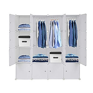 Cube Storage Organizer with Hanging Rod - Stackable Modular Closet System
