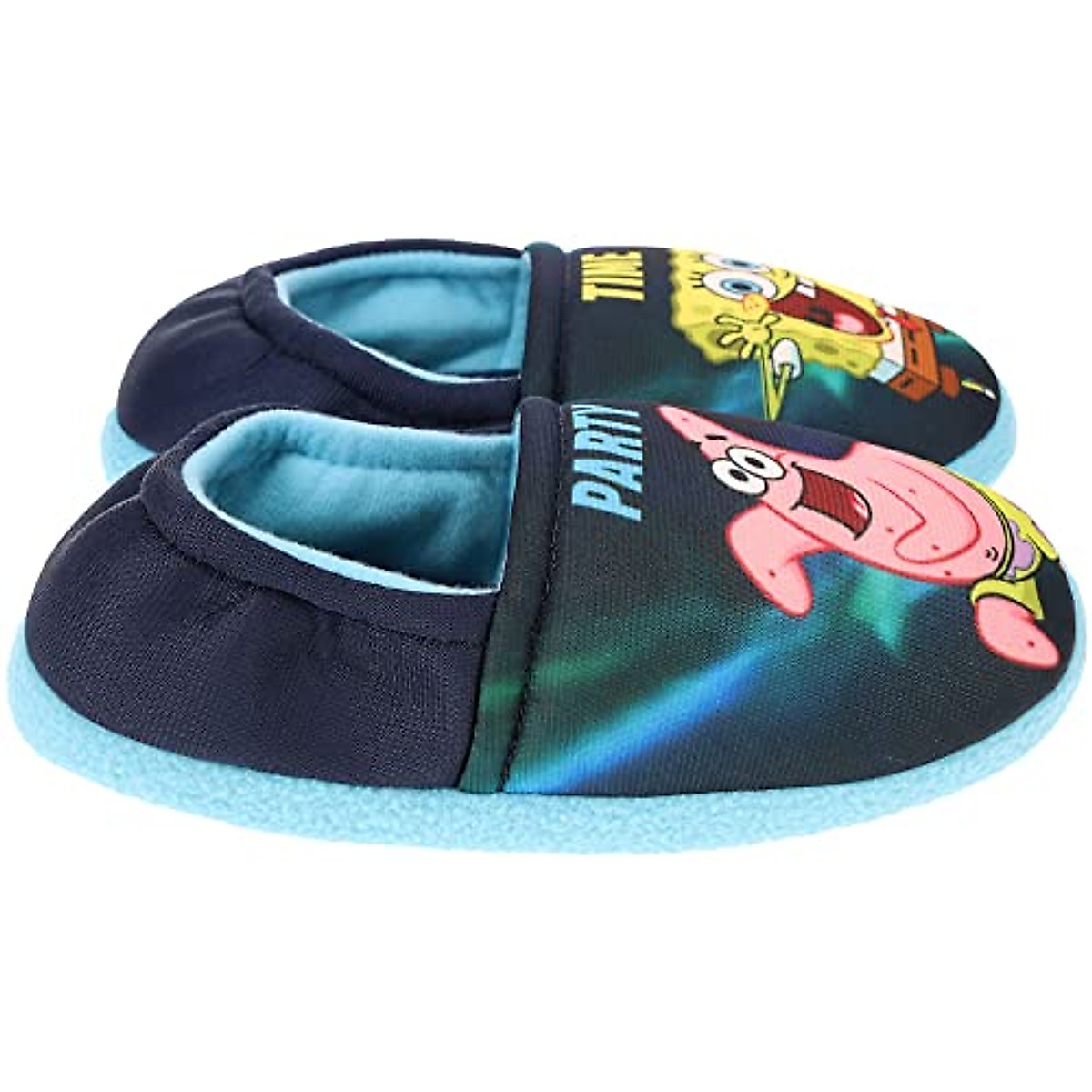 Spongebob Squarepants Boys 2 Piece Pajama Set with Slippers, Size 8 Navy