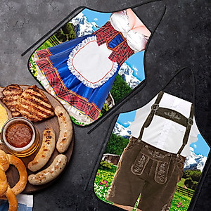 EBOOT 2 Pcs Oktoberfest Apron Female German Dirndl Oktoberfest Dress Novelty Aprons for Woman German Oktoberfest Party Beer (Charming Style)