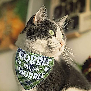 2 Pack Thanksgiving Dog Cat Bandana, Fall Autumn Buffalo Bandana for Small Medium Large Dogs Pets Puppies (Pattern 1, Large)