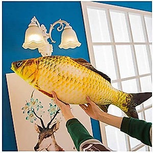 JULAN 3D Giant Soft Fish Cushion Pillow Carp Plush Pillow Stuffed Toy Throw Pillow for Home Decoration Gift Kids Pillow Stuffed Animal Toy (31inch/ 77cm)