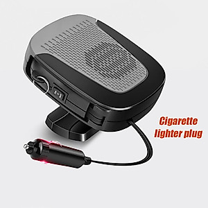 Car Heater Portable Car Fan 2 in 1 Modes 12V 150W Plug in Cigarette Lighter with Heating and Cooling for Fast Heating Hand-Held Adjustable 360 Degree Rotatable