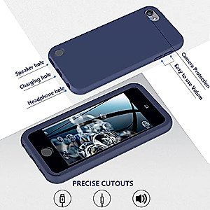 iPod Touch 7th/6th/5th Generation Case, iPod Touch Case, Shockproof Silicone Case [with Built in Screen Protector] Full Body Heavy Duty Rugged Defender Cover Case for iPod Touch 7/6/5 (Blue)