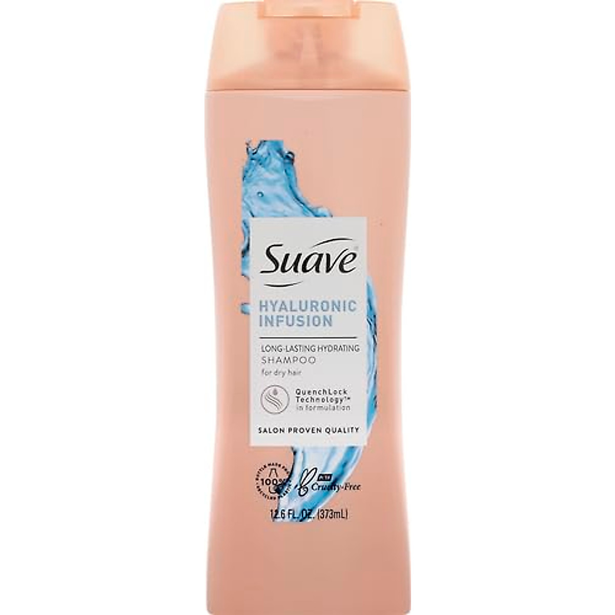 Suave Professionals Moisturizing Shampoo for Dry Hair Hyaluronic Acid Long Lasting Hydration 12.6 oz