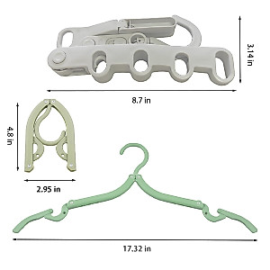 WaWacomp1PC Portable Folding Clothes Drying Rack and 5 Pcs Foldable Hangers which is a Great Combo for Travel, Hotels, Camping, with a Large Storage Bag