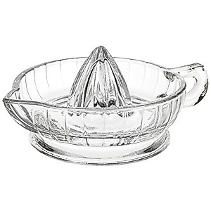 HIC Citrus Juicer Reamer with Handle and Pour Spout, Heavyweight Glass