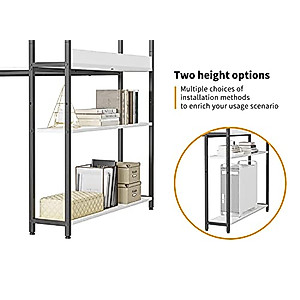 CubiCubi Computer Corner Desk with Storage Shelves, 55 Inch Reversible Small L Shaped Computer Desk, Home Office Writing Desk with 2 Hooks, White