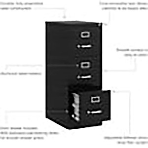 UrbanPro 22-in Deep 3 Drawer - Letter Width - Vertical Metal File Cabinet - Black - Commercial Grade - Fully Assembled