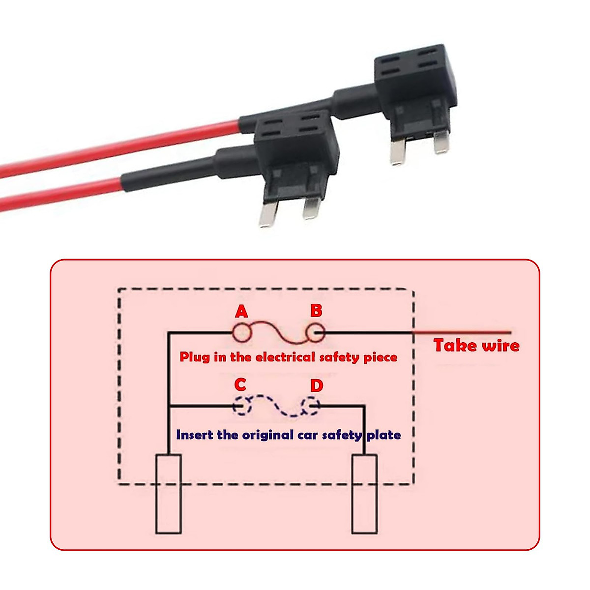 gunhunt 5 PCS Car Fuse Adapter, 12V Car Add-a-Circuit Fuse Adapter, Mini ATM APM Blade Fuse Connector for Cars Trucks Boats (Black)