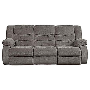 Signature Design by Ashley Tulen Modern Manual Pull Tab Reclining Sofa, Dark Gray