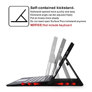 Omnpak Case for Microsoft Surface Pro 7+ (2021)/Surface Pro 7(2019)/Surface Pro 6(2018)/Surface Pro 5(2017)/Surface Pro 4, Adjustable Viewing Angle, Compatible with Type Cover Keyboard