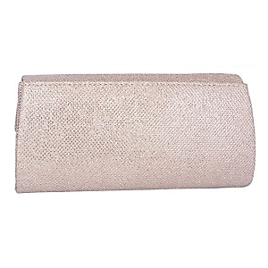 Adoptfade Womens Glitter Envelope Evening Clutch Vintage Bag,White