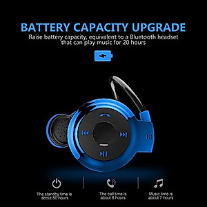 WONFAST MINI-503 Wireless Bluetooth Music Stereo Earphone Sport Headset Headphone MP3 Player Support TF Card FM for Cellphone Smartphones Outdoor Driving Biking (Black)